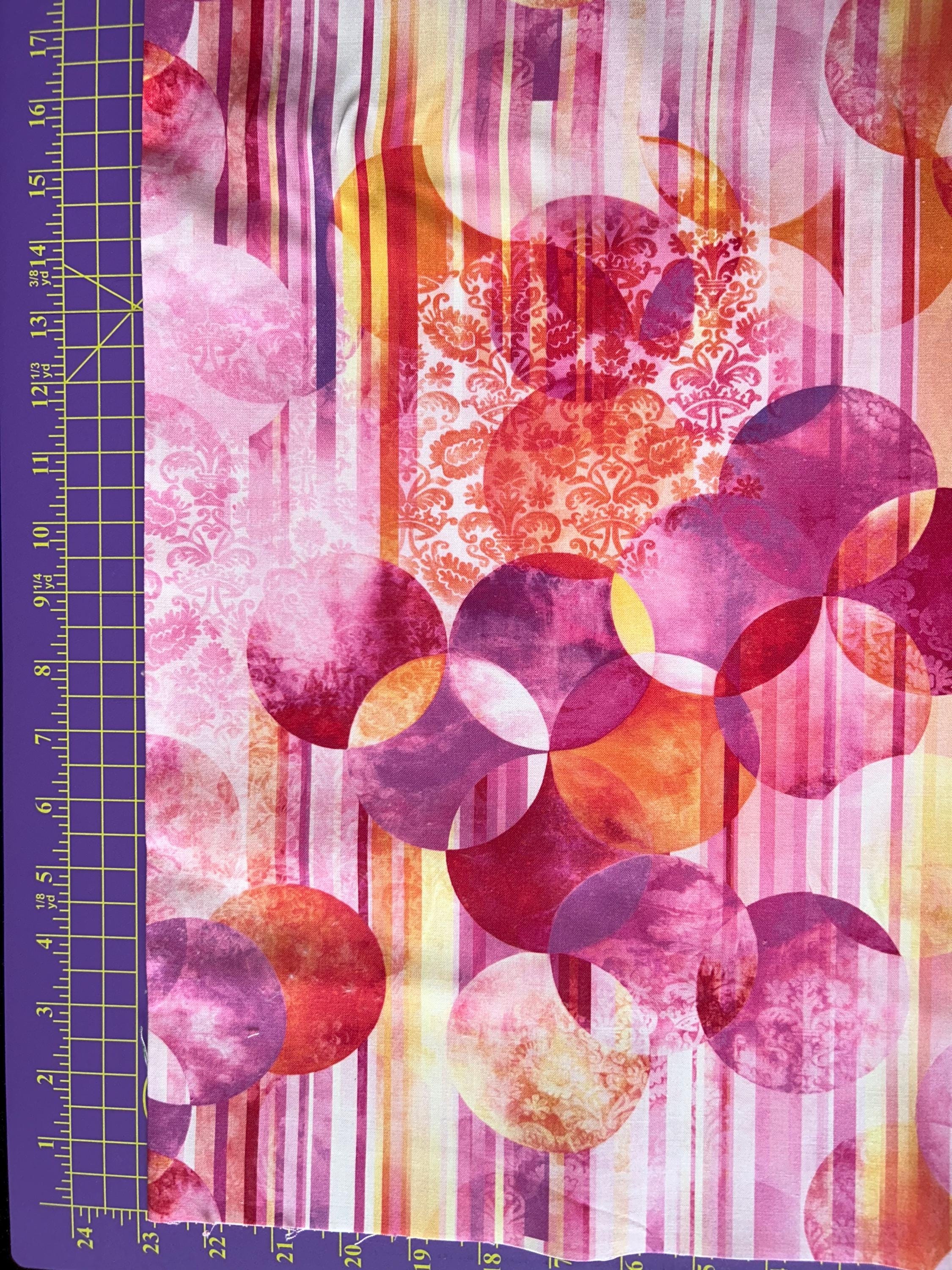 Gradients Geometric Circles Parfait Fruit Punch Cotton Fabric ...