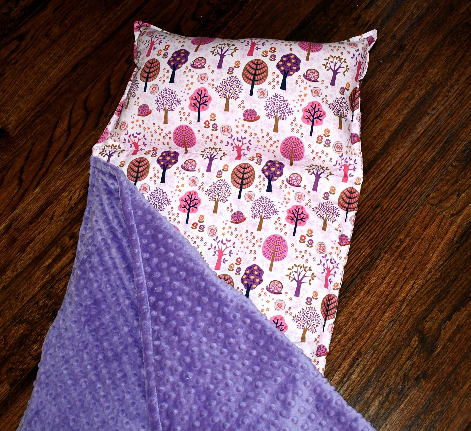 Pink Forest Garden Flower Child Kids Nap Mat With Purple Minky - Etsy