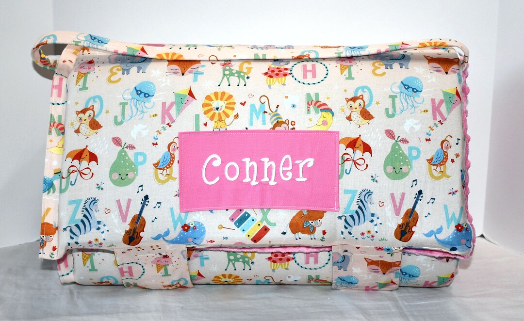 Alphabet Story Time Kids Nap Mat With Pink Minky Dot Blanket ...