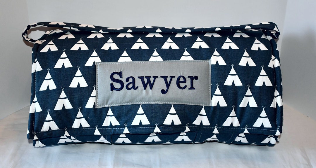 Navy Aztec Tepee Tent Kids Nap Mat, Personalized Preschool Kinder ...