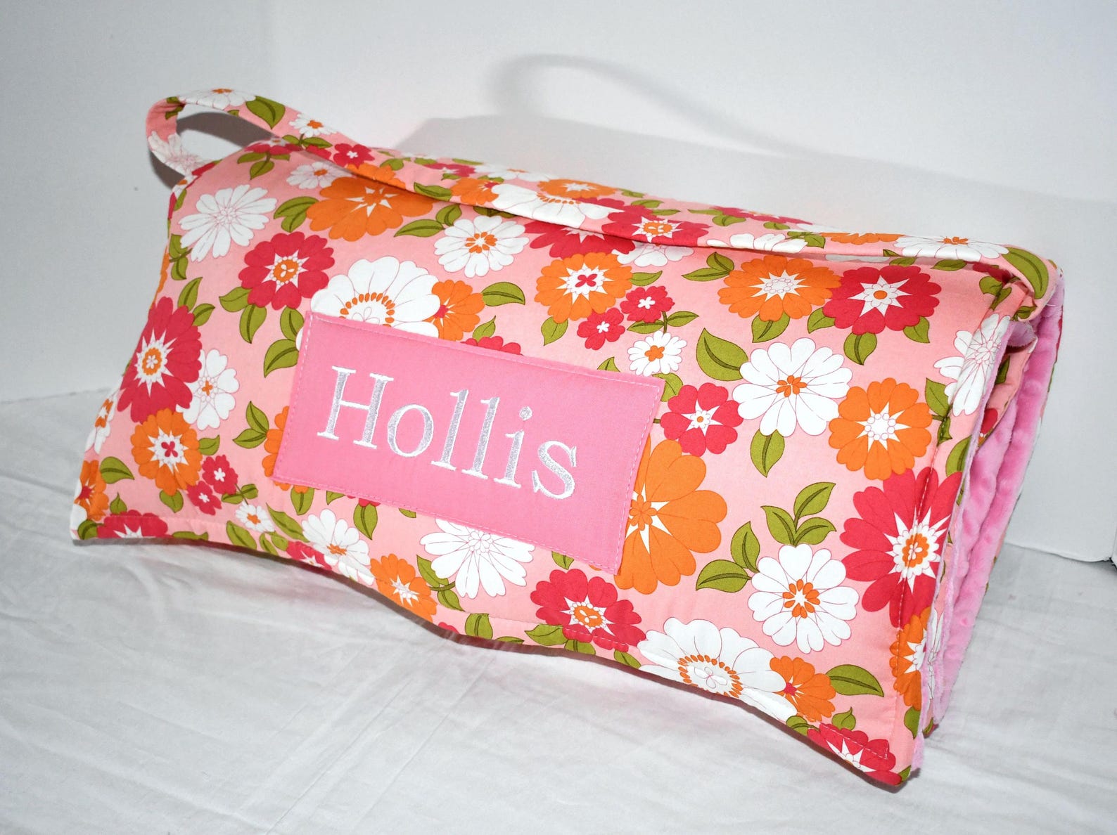 Wild Flower Growing Daisy Garden Floral Kids Batting Nap Mat With Pink ...