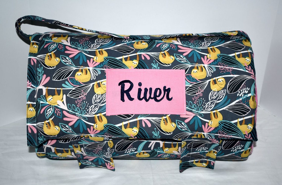 Girl Hanging Sloth Memory Foam Kids Nap Mat Personalized - Etsy