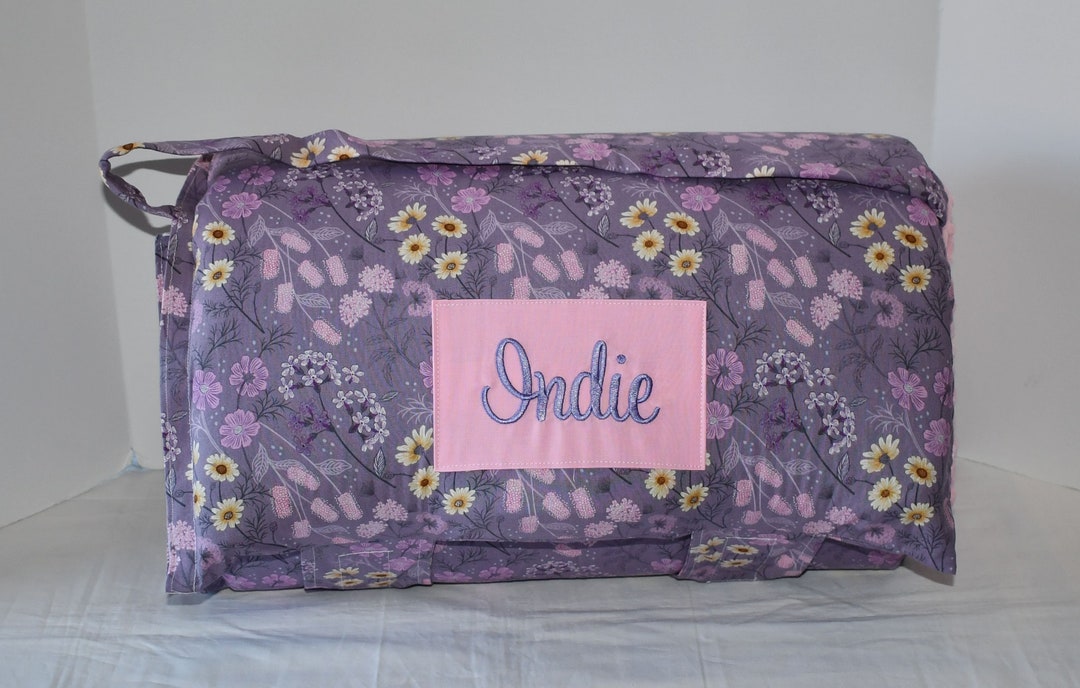 Botanic Garden Lilac Floral Flower Memory Foam Kids Nap Mat With Pink ...