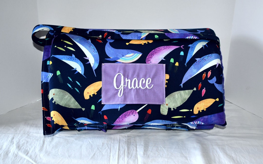 Whale Fish Friends Nautical Ocean Sea Memory Foam Kids Nap Mat and ...