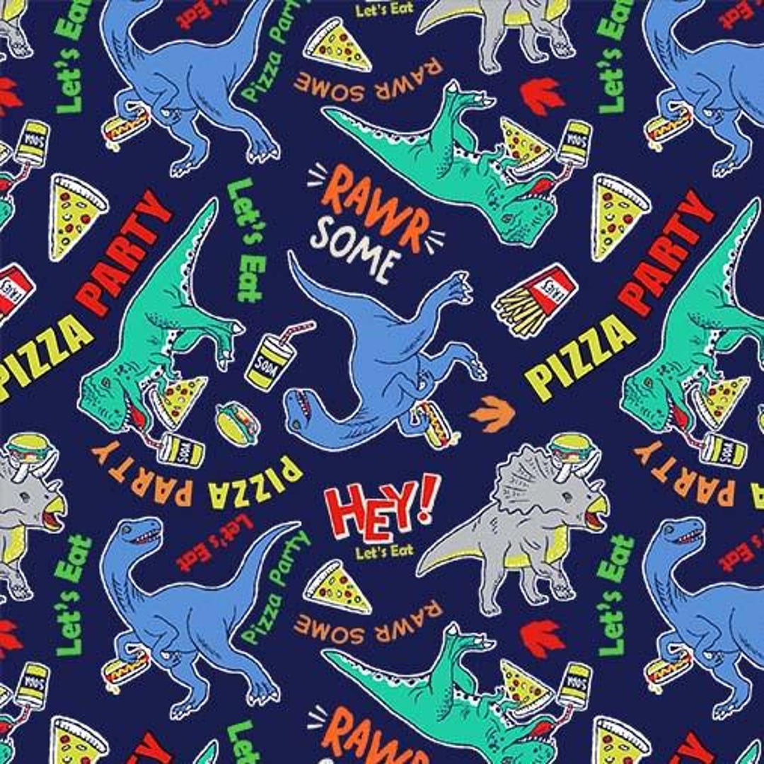 Pizza Party Dinosaur Stomp Roar Prehistoric Jurassic Kids Nap Mat With ...