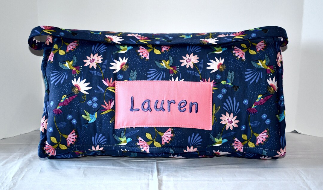 Hummingbird Garden Flower Floral Kids Nap Mat With Pink Minky Dot ...