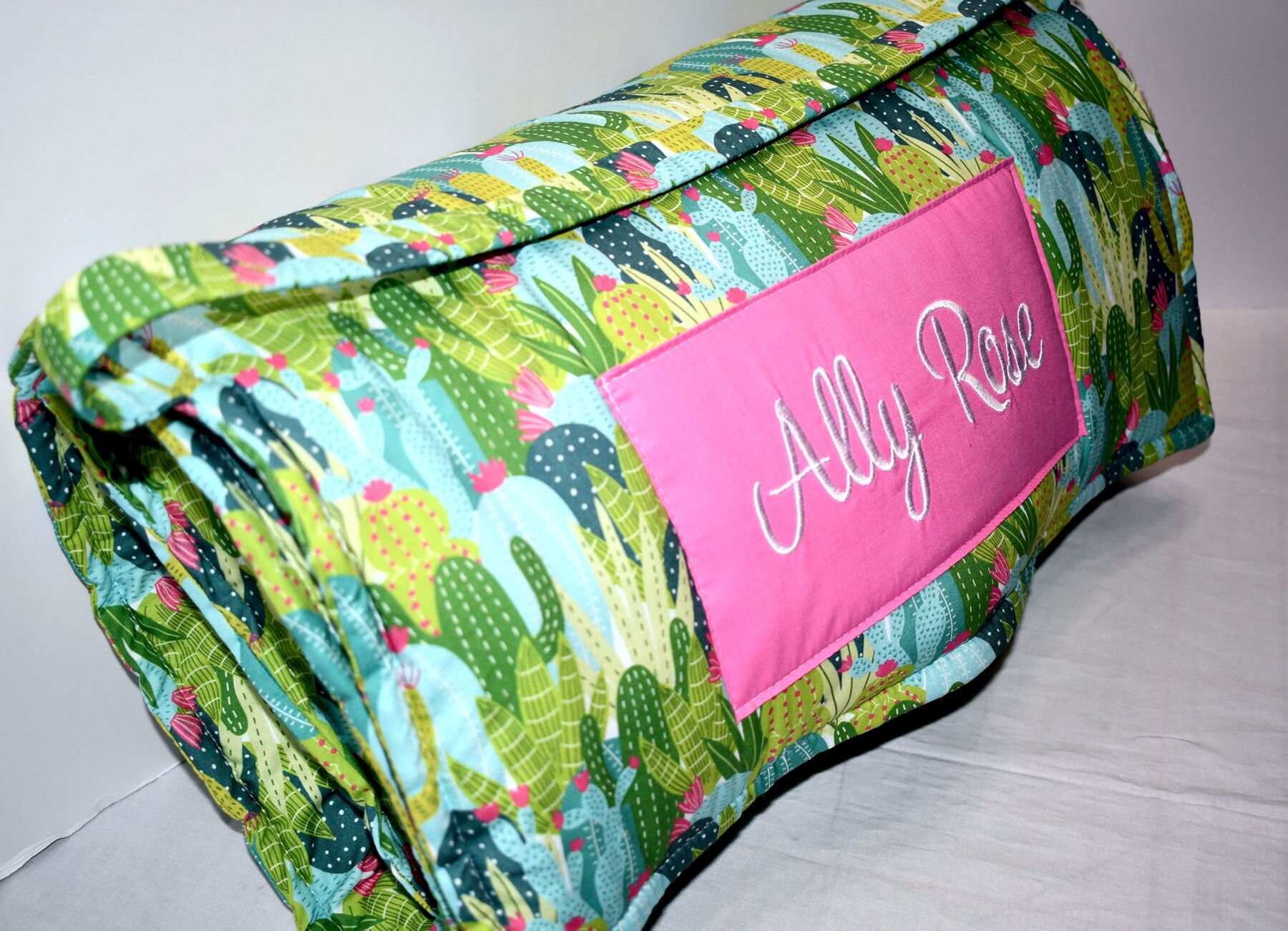 Pink Flower Cactus Succulent Kids Nap Mat Personalized | Etsy