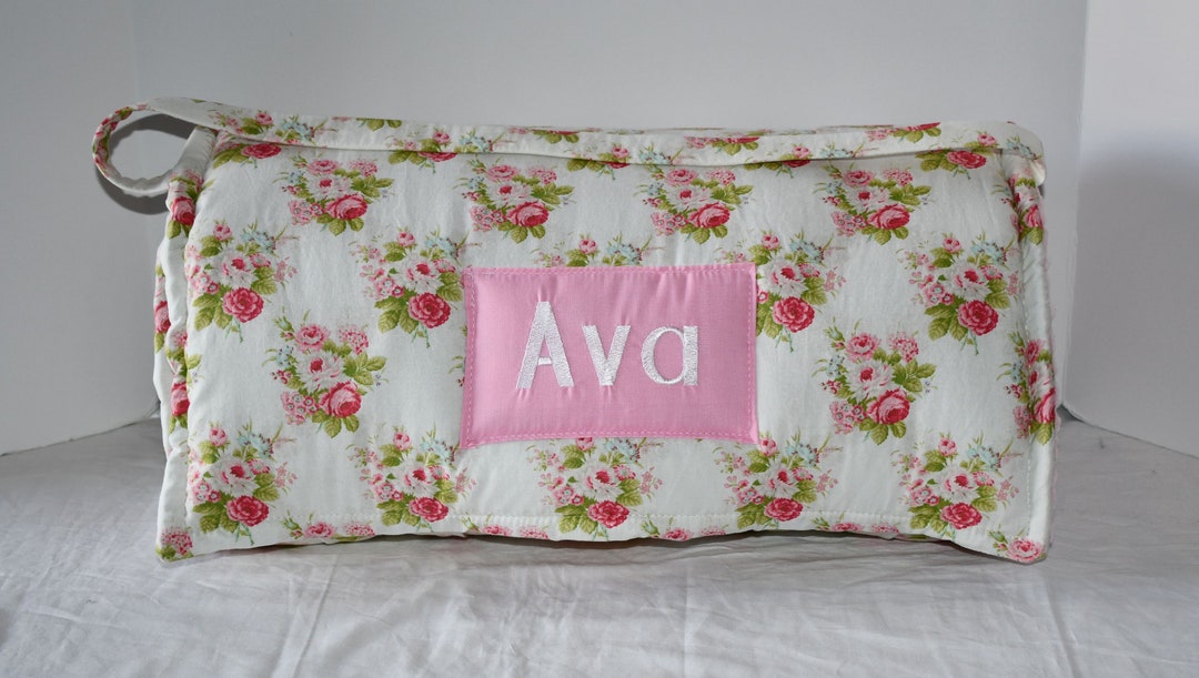 Rose Flower Cottage Shabby Garden Floral Kids Nap Mat With Pink Minky ...