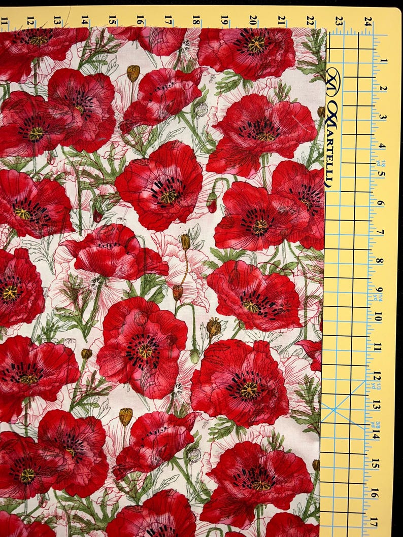 Superbloom Carnation Cotton Fabric, Large Poppy Floral Flower Blossom ...