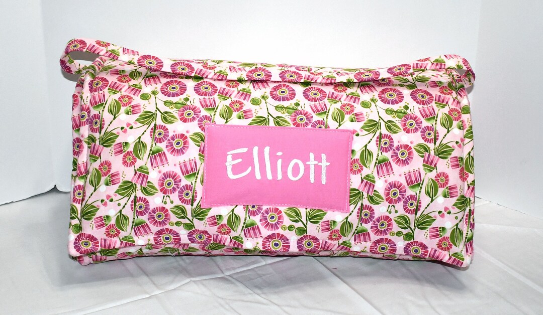 Sweet Pea Pink Lilly Flower Floral Kids Nap Mat With Pink Minky Dot ...