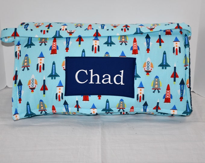 Rocket Ship Outer Space Kids Pre-k Nap Mat, Personalized Preschool ...