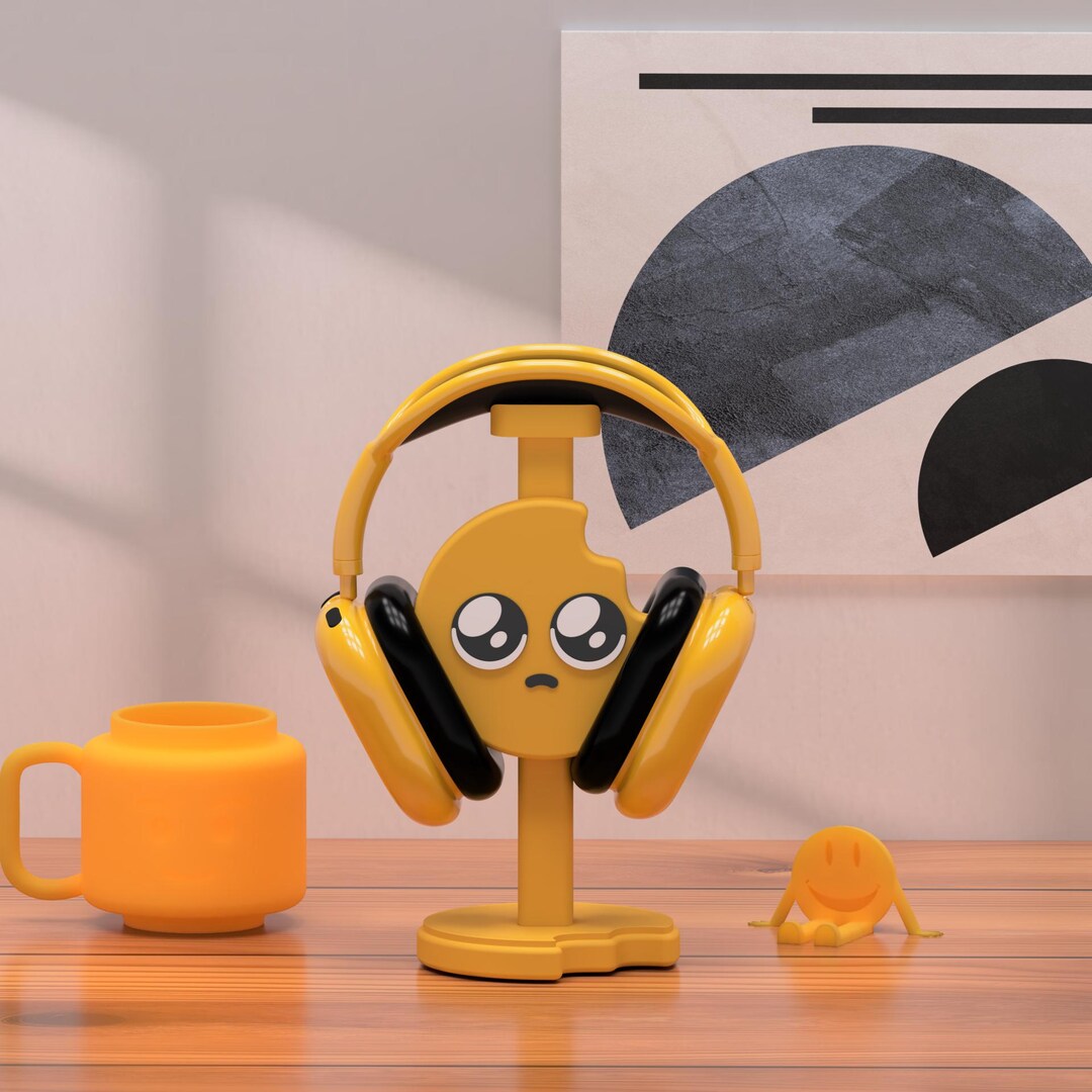 Cookie Headphone Stand - Cute Face - Home Desk, Gaming Place, Office ...