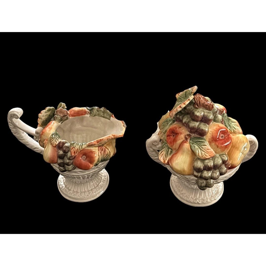 Vintage Kaldun & Bogle Ornate Fruit Creamer, Sugar Bowl With Lid - Etsy