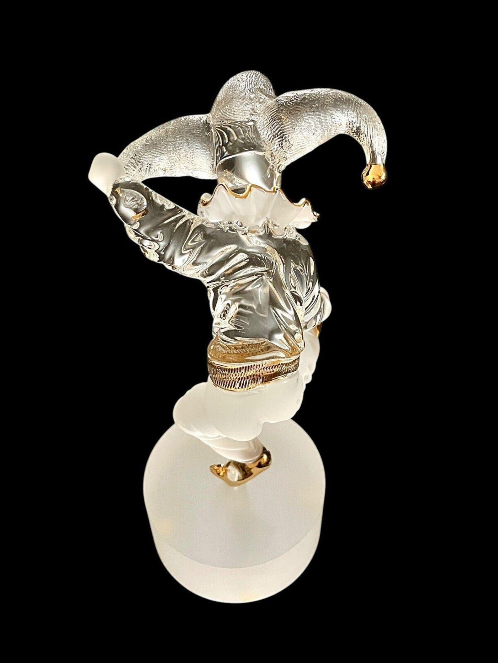 Rare Vintage James Lawrence Clear Frosted Glass Jester Sculpture W ...