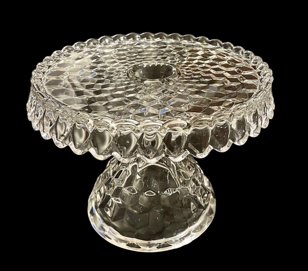 Vintage Fostoria American Clear Old Round Footed Cake Stand Rum Well 10'' EUC - Etsy