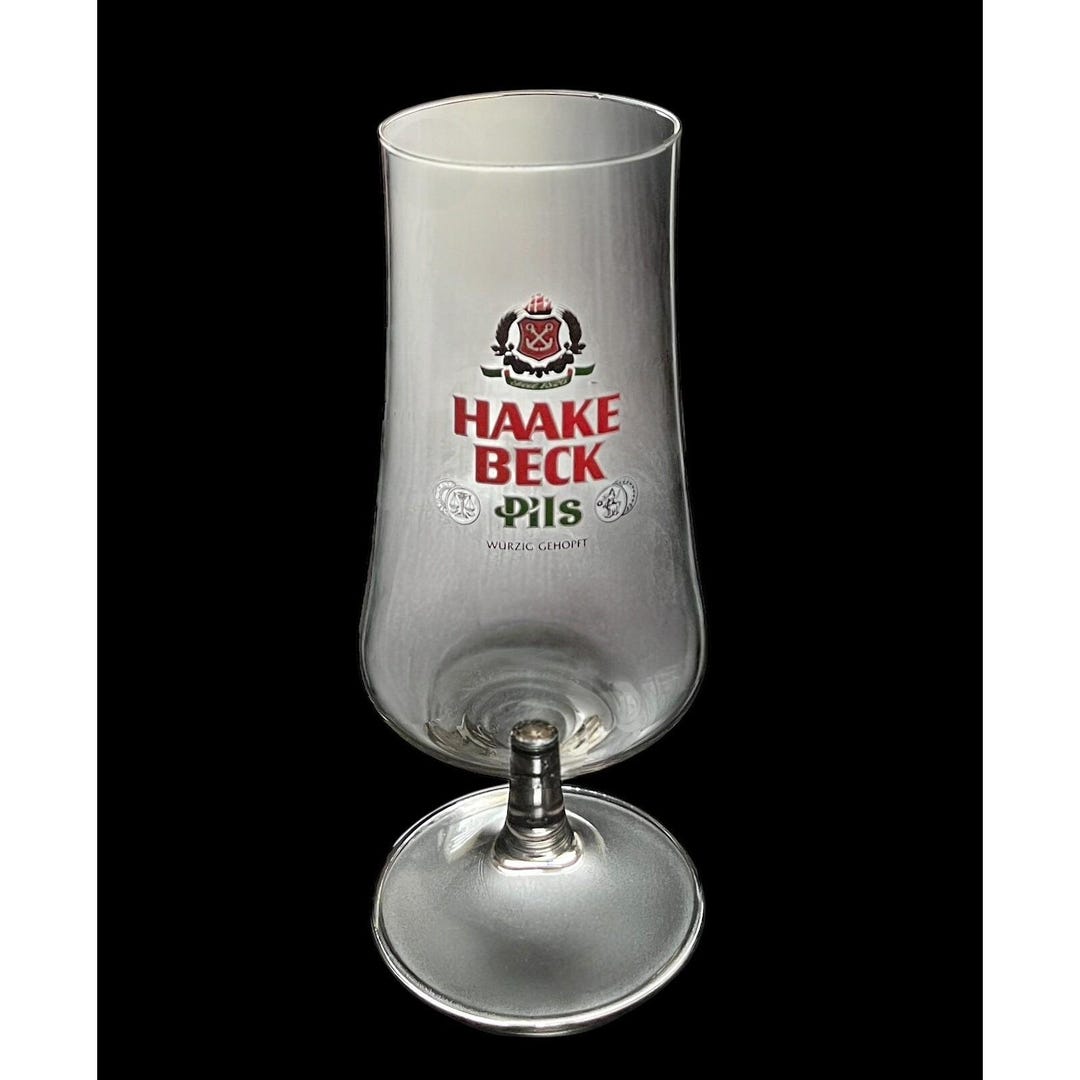 Vintage Haake-beck German Beer Glass, Stemmed Pilsner Glass - Etsy