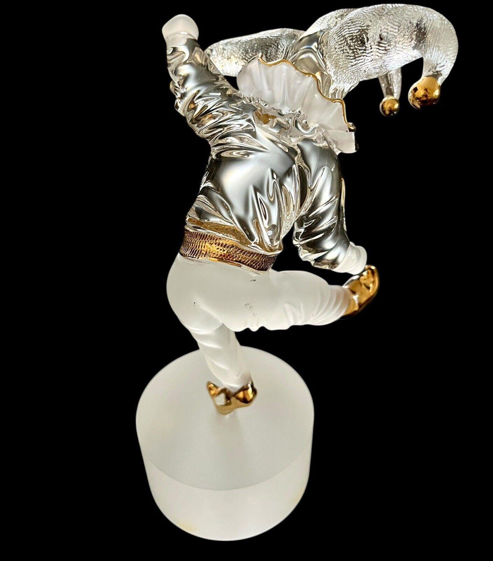 Rare Vintage James Lawrence Clear Frosted Glass Jester Sculpture W ...