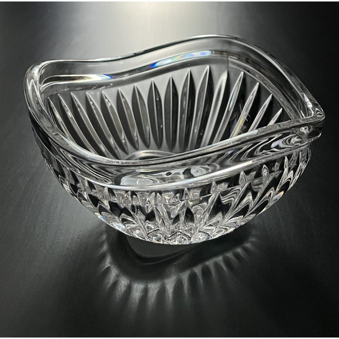 Mikasa Cimarron Cut Crystal 6" Triangular Candy Dish Glass Nut Bowl ...