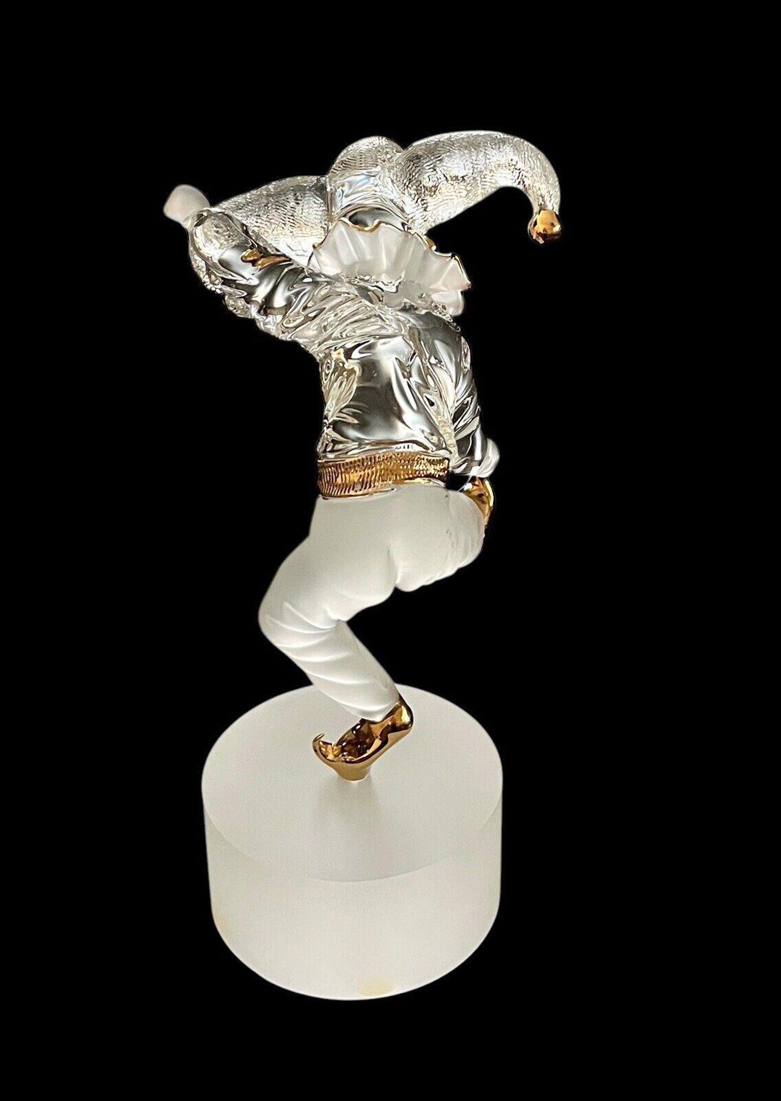 Rare Vintage James Lawrence Clear Frosted Glass Jester Sculpture W ...