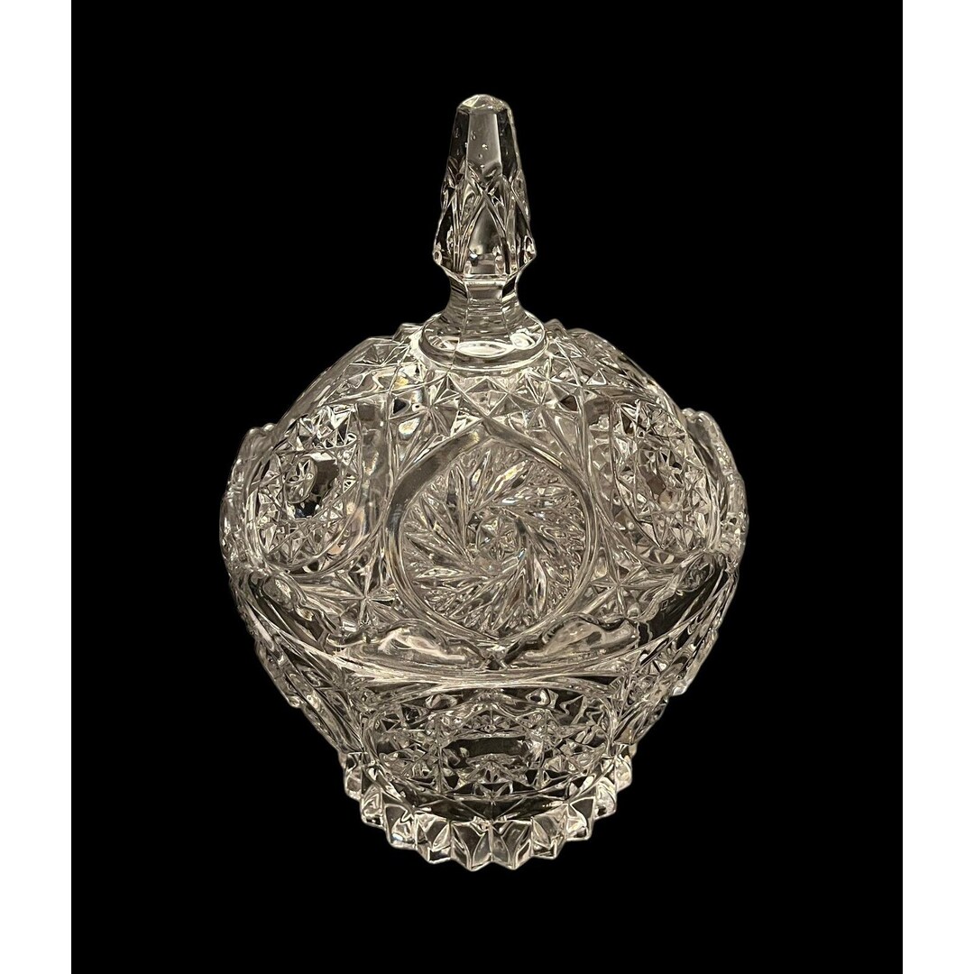Vintage 8" Imperlux SUNRISE Collection Handcut 24% Lead Crystal Candy ...