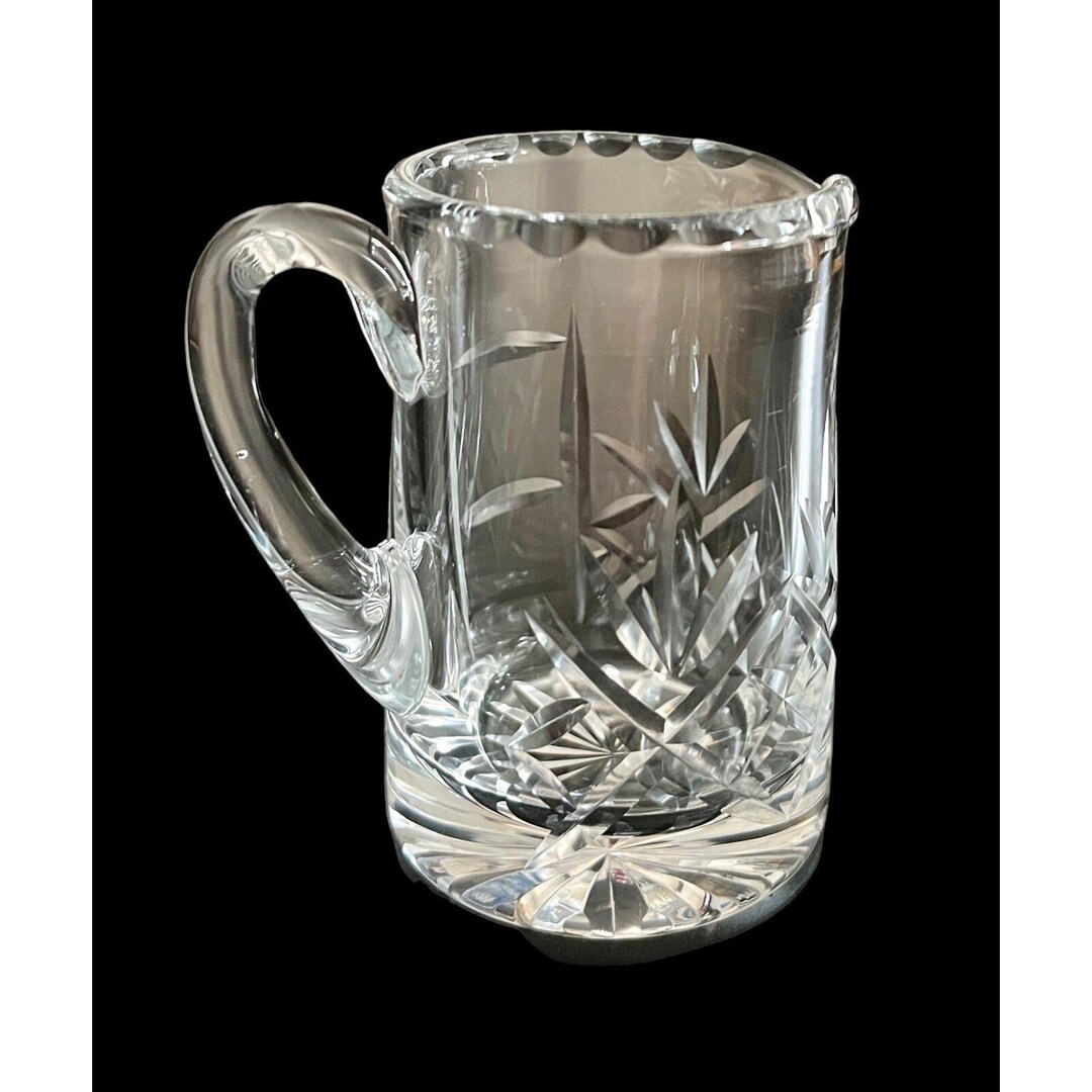 Vintage Diamond Cut Clear Crystal Creamer Notched Rim 3" Tall - Etsy