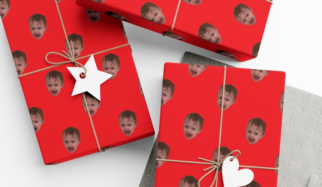 Custom Face Paper, Personalized Gift Wrap for People and Pets, Gag ...