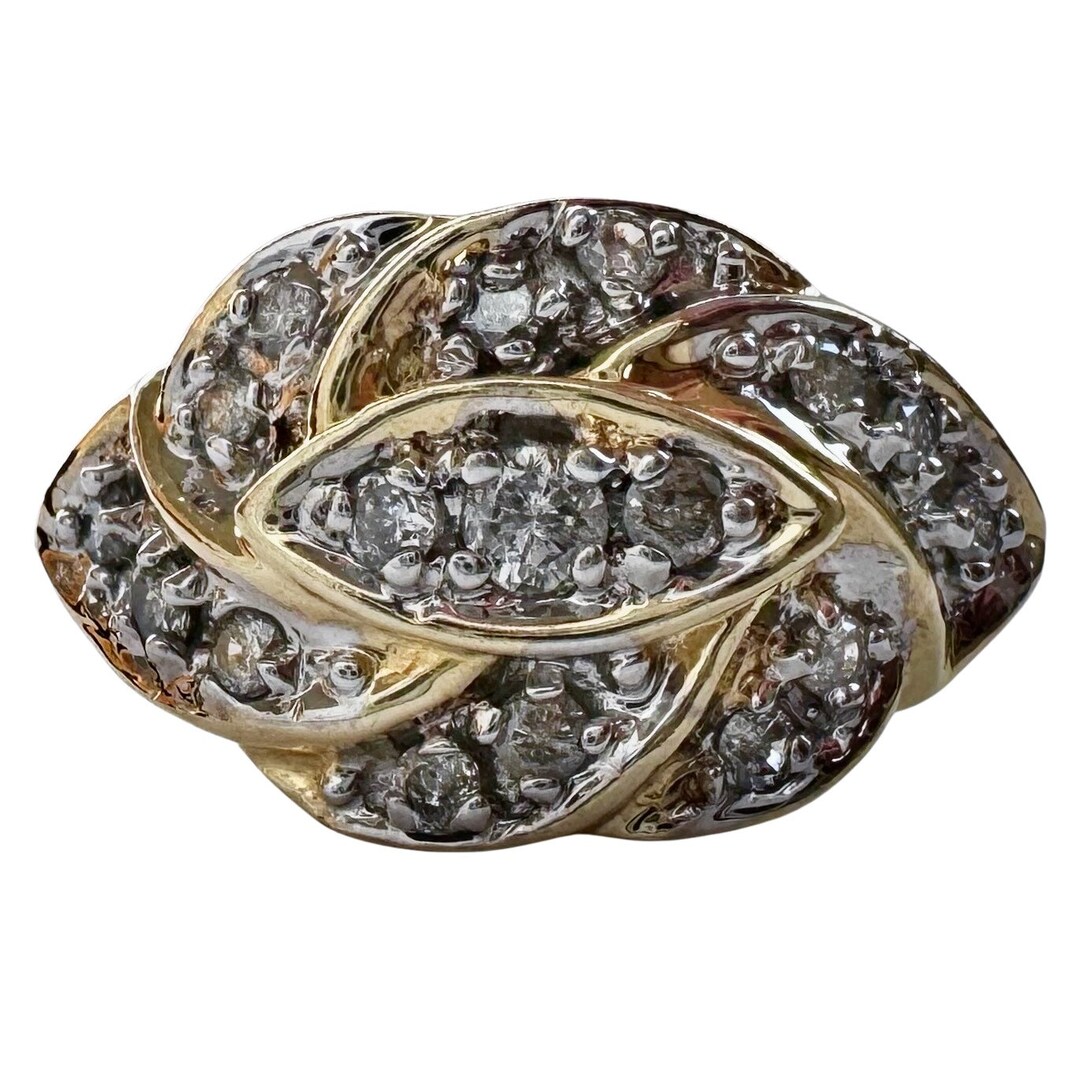 V I N T A G E // Pinwheel Cluster / 14k Yellow Gold and Diamond East ...