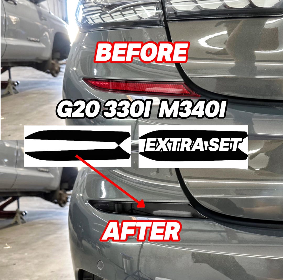 BMW G20 2019 - 2024 330i & M340i Rear Bumper Reflector Overlay Tint - Etsy