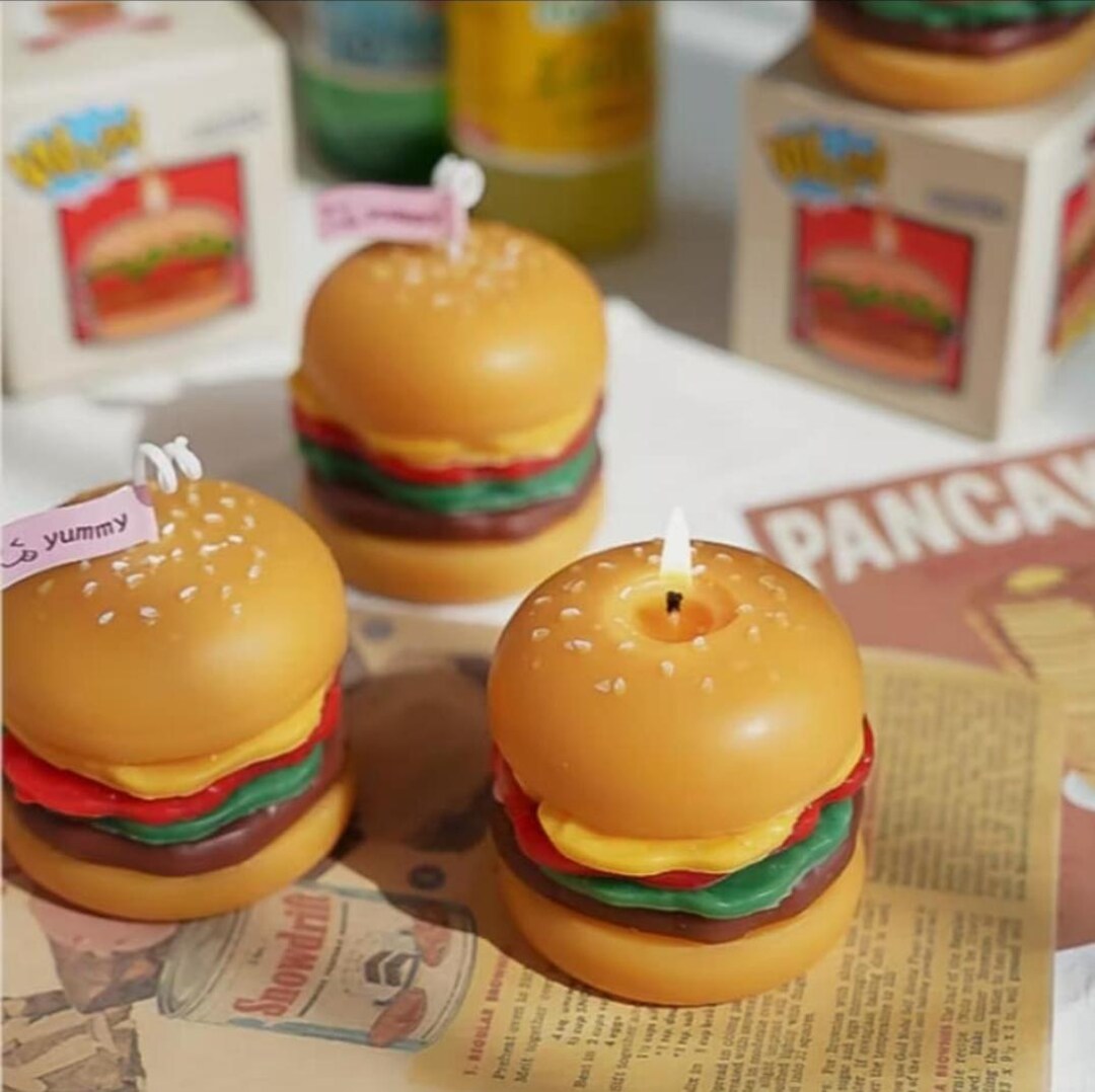 Burger Candle Food Shaped Birthday Gift Holiday Gift Home Décor - Etsy