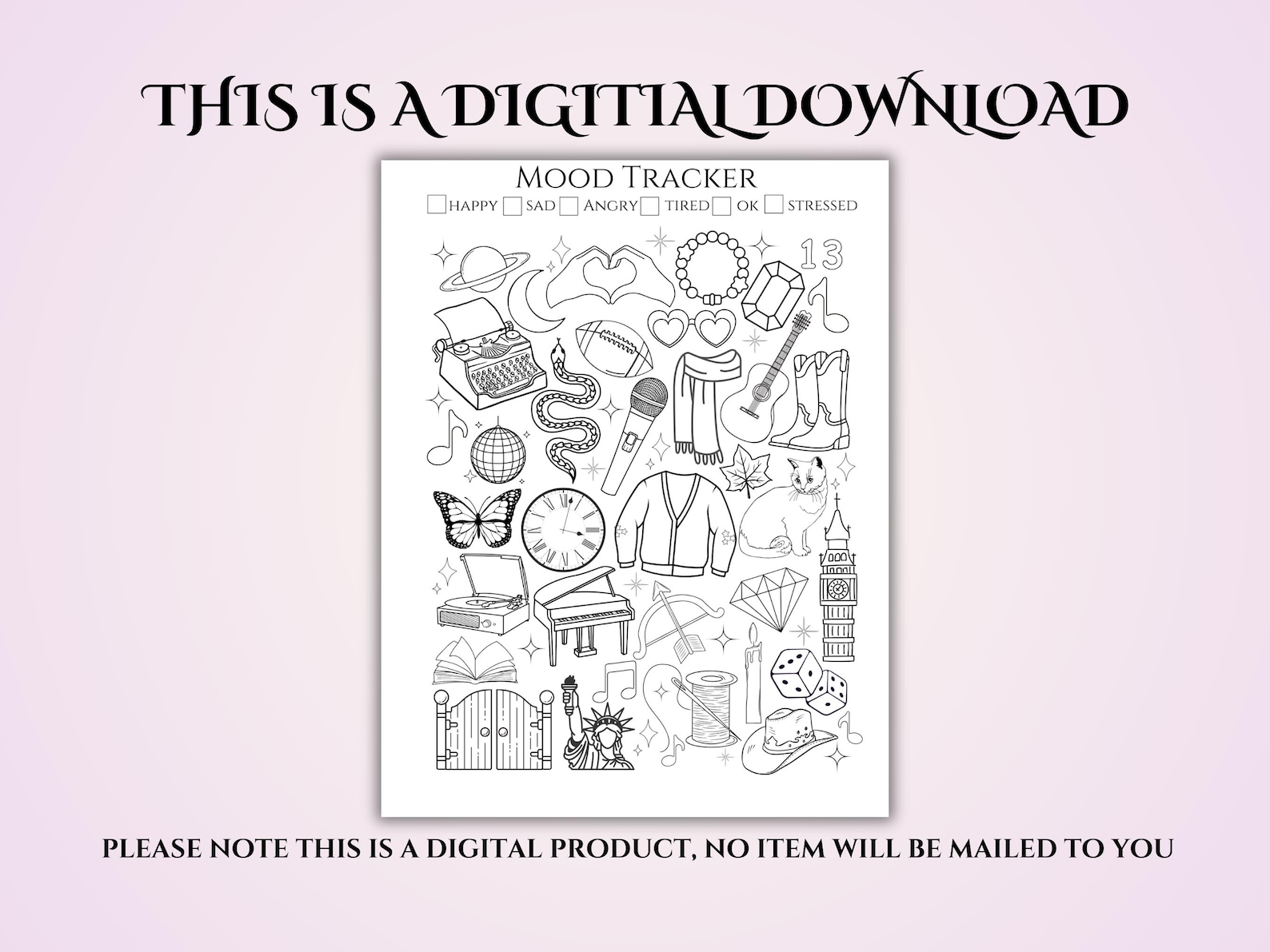 Taylor Swift Mood Tracker, Mood Log, Taylor Swift Theme, Taylor Swift ...