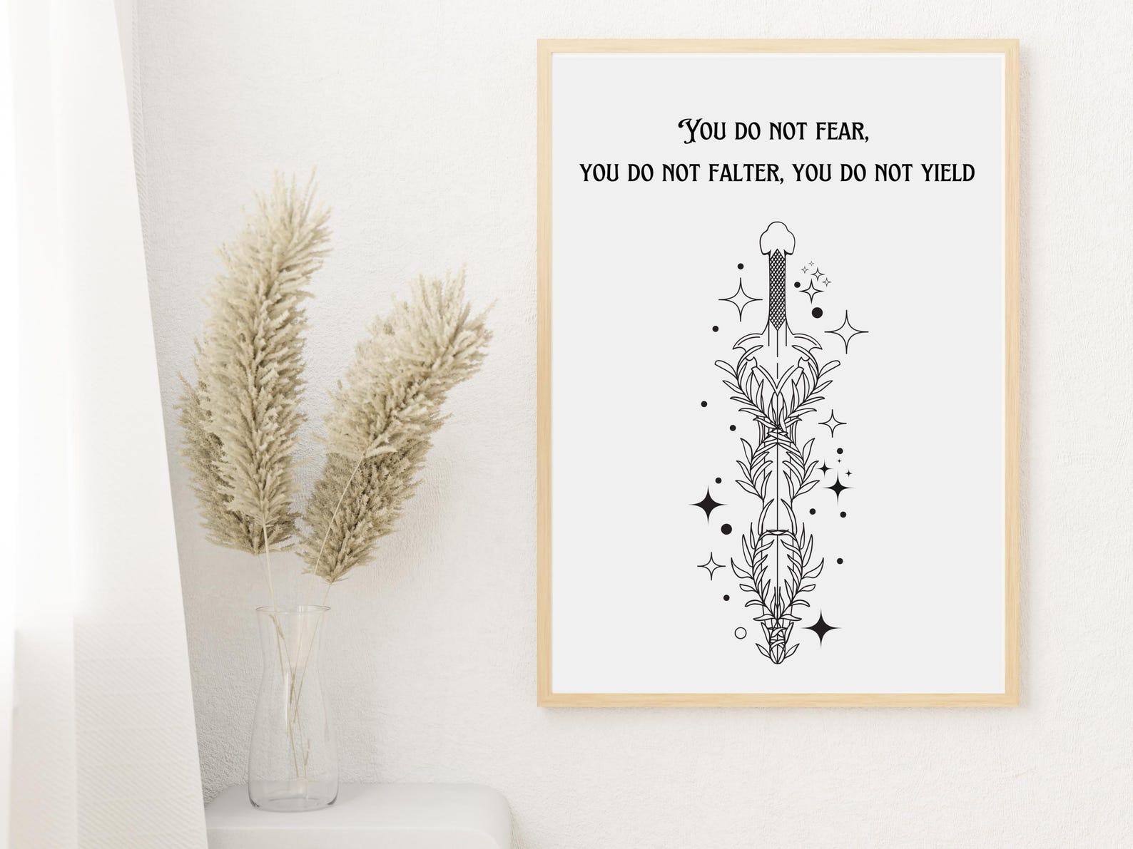 ACOTAR Sword Print: You Do Not Yield, Fantasy Book Wall Art (digital ...