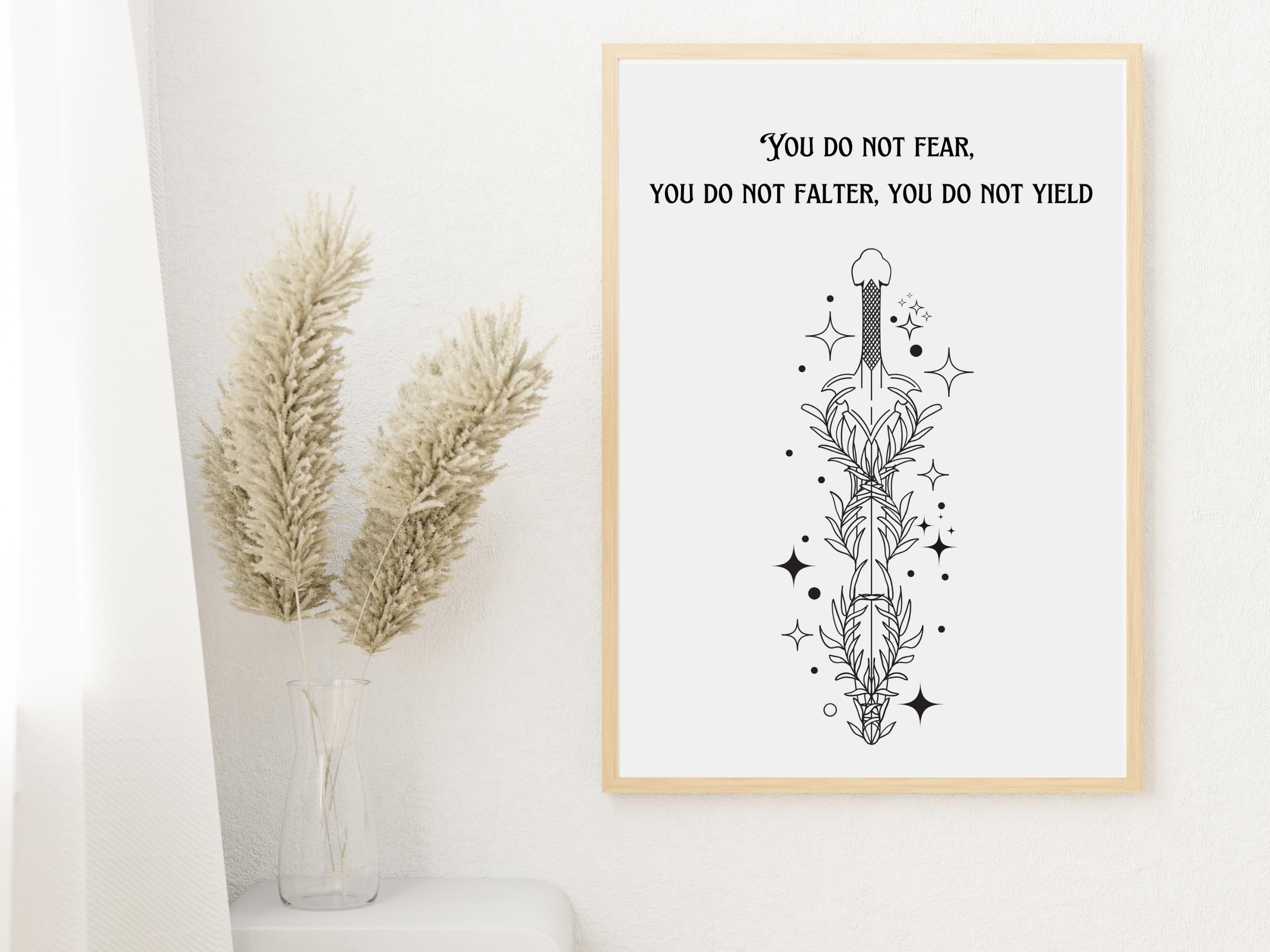 ACOTAR Sword Print: You Do Not Yield, SJM, Fantasy Book Wall Art, Night ...