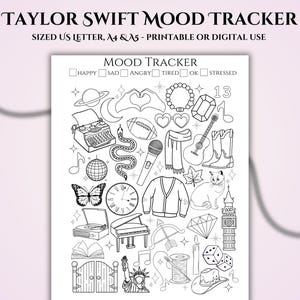 Taylor Swift Mood Tracker, Mood Log, Taylor Swift Theme, Taylor Swift ...