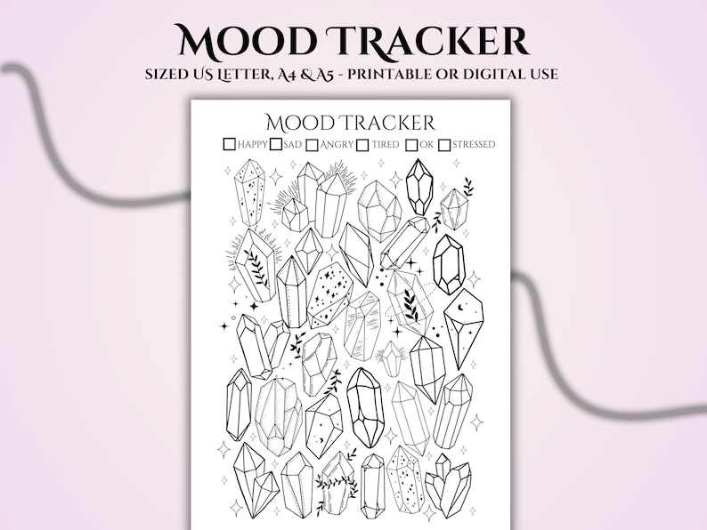 Crystal Mood Tracker: Printable Mental Health Journal (digital Planner) - Etsy Australia