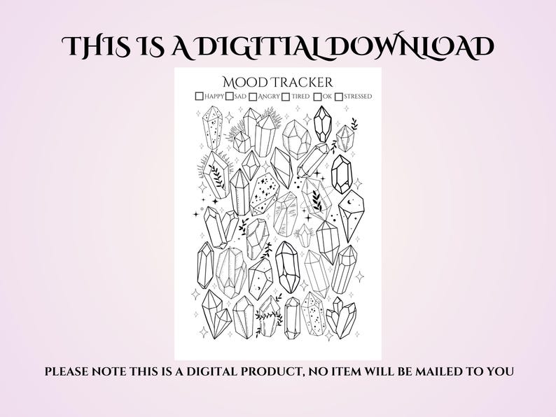 Crystal Mood Tracker: Printable Mental Health Journal (digital Planner) - Etsy Australia