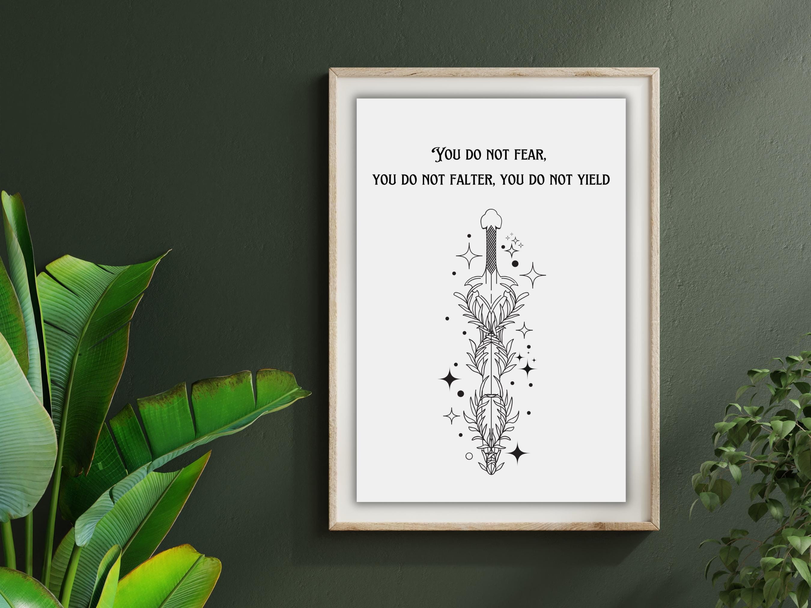 ACOTAR Sword Print: You Do Not Yield, SJM, Fantasy Book Wall Art, Night ...