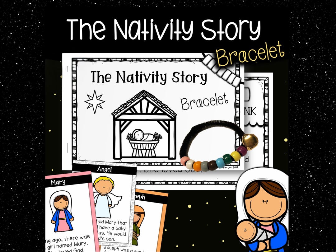 Christmas Craft for Kids, Nativity Story Bracelet, Christmas Bible ...