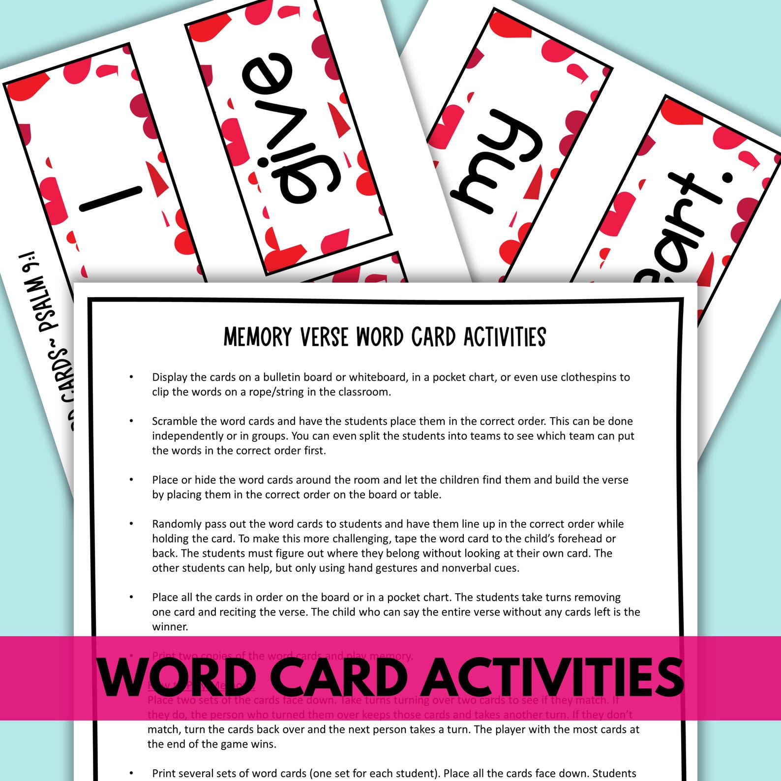 Psalm 9:1 Bible Memory Verse Activities for Kids-thanksgiving Gratitude ...