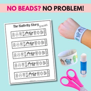 Christmas Craft for Kids, Nativity Story Bracelet, Christmas Bible ...