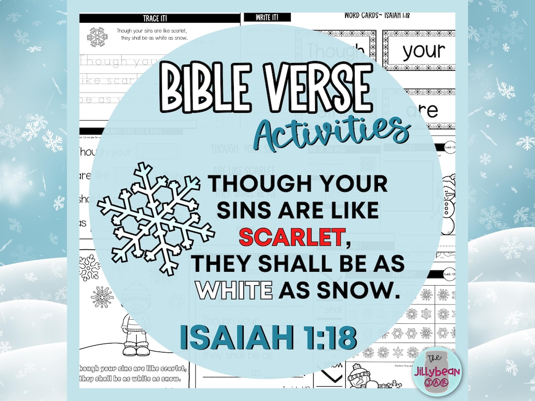 Bible Lesson for Kids-isaiah 1:18 Memory Verse Activities & Games ...