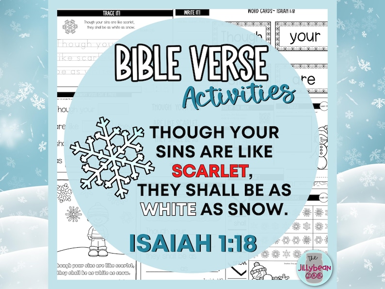 Bible Lesson for Kids-isaiah 1:18 Memory Verse Activities & Games ...