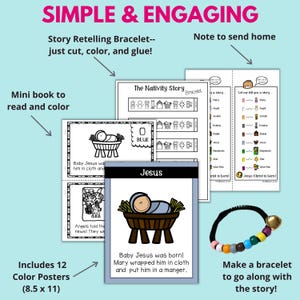 Christmas Craft for Kids, Nativity Story Bracelet, Christmas Bible ...