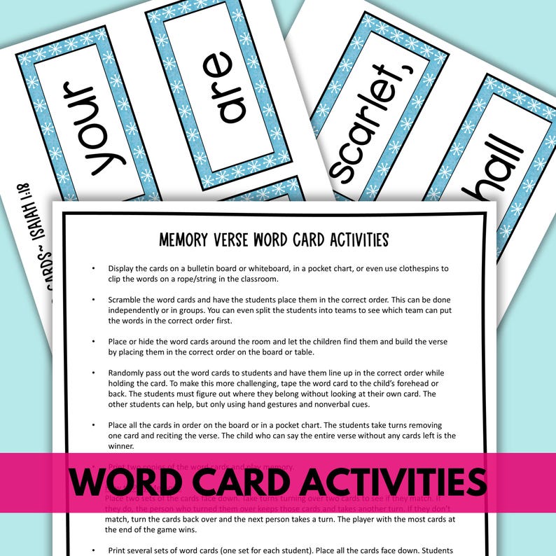 Bible Lesson for Kids-isaiah 1:18 Memory Verse Activities & Games ...