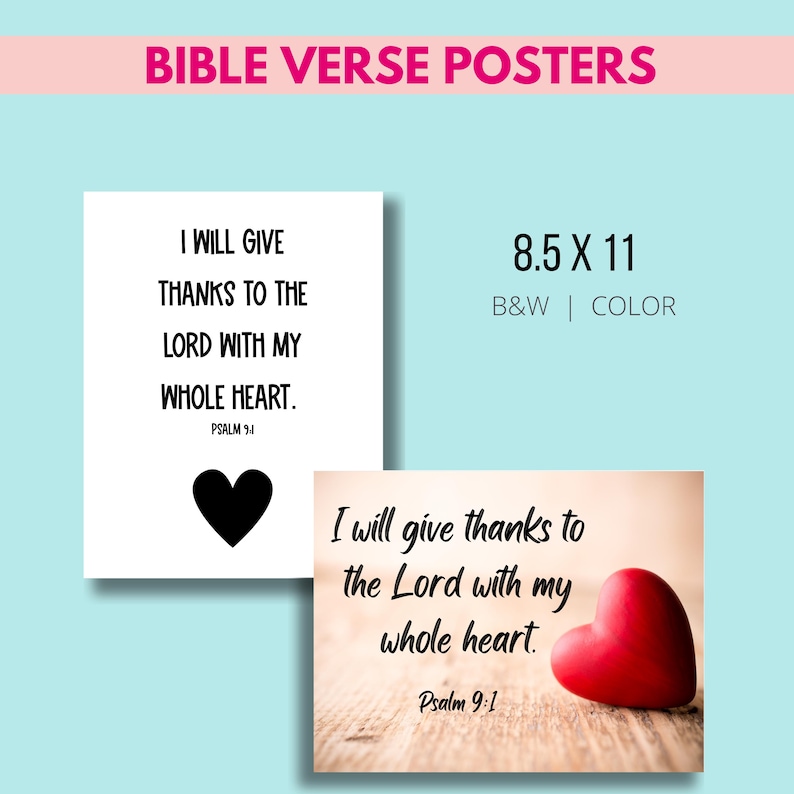 Psalm 9:1 Bible Memory Verse Activities for Kids-thanksgiving Gratitude ...