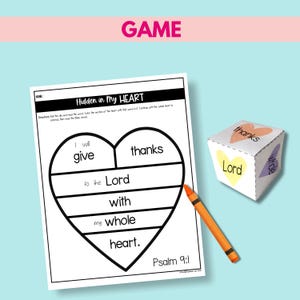 Psalm 9:1 Bible Memory Verse Activities for Kids-thanksgiving Gratitude ...