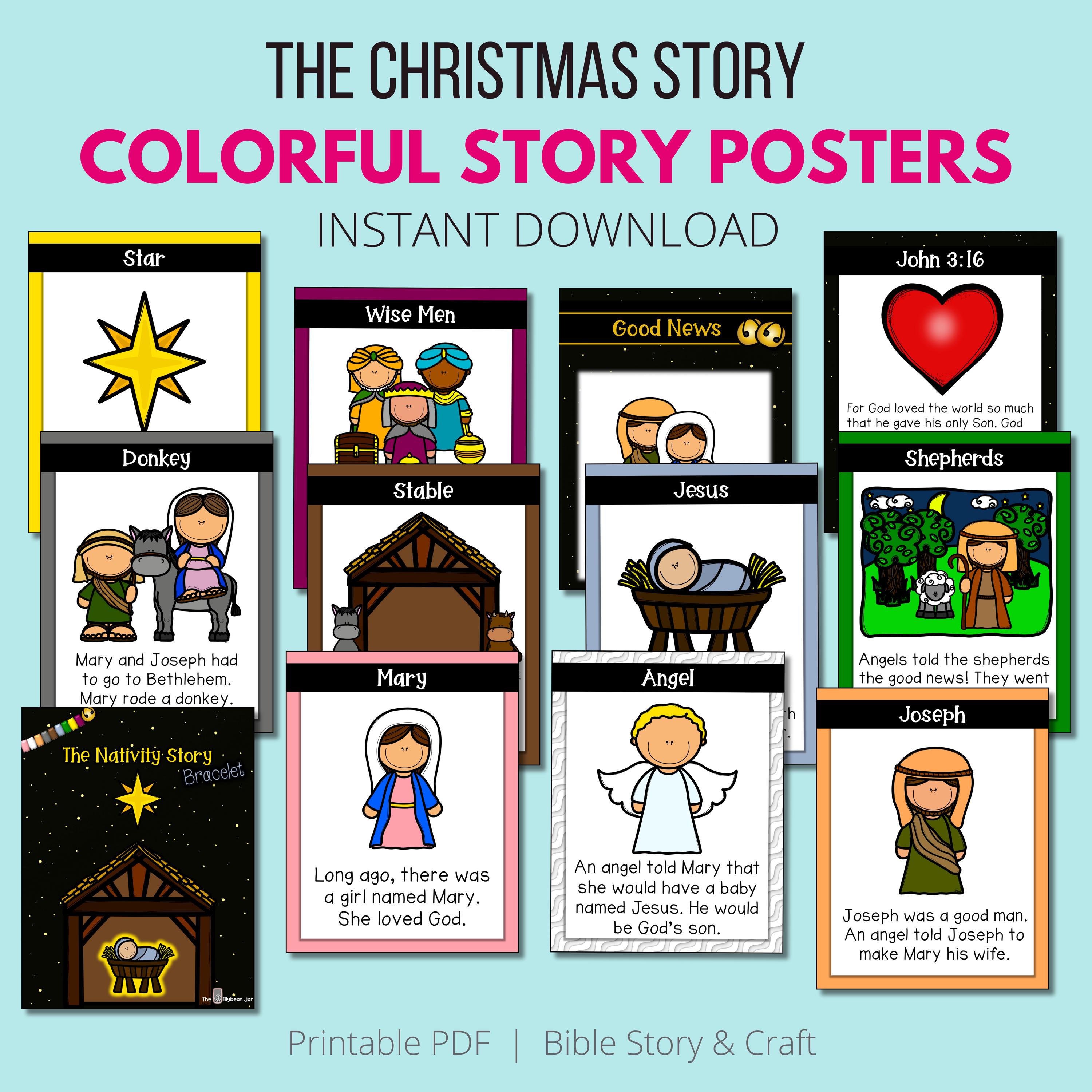 Christmas Craft for Kids, Nativity Story Bracelet, Christmas Bible ...