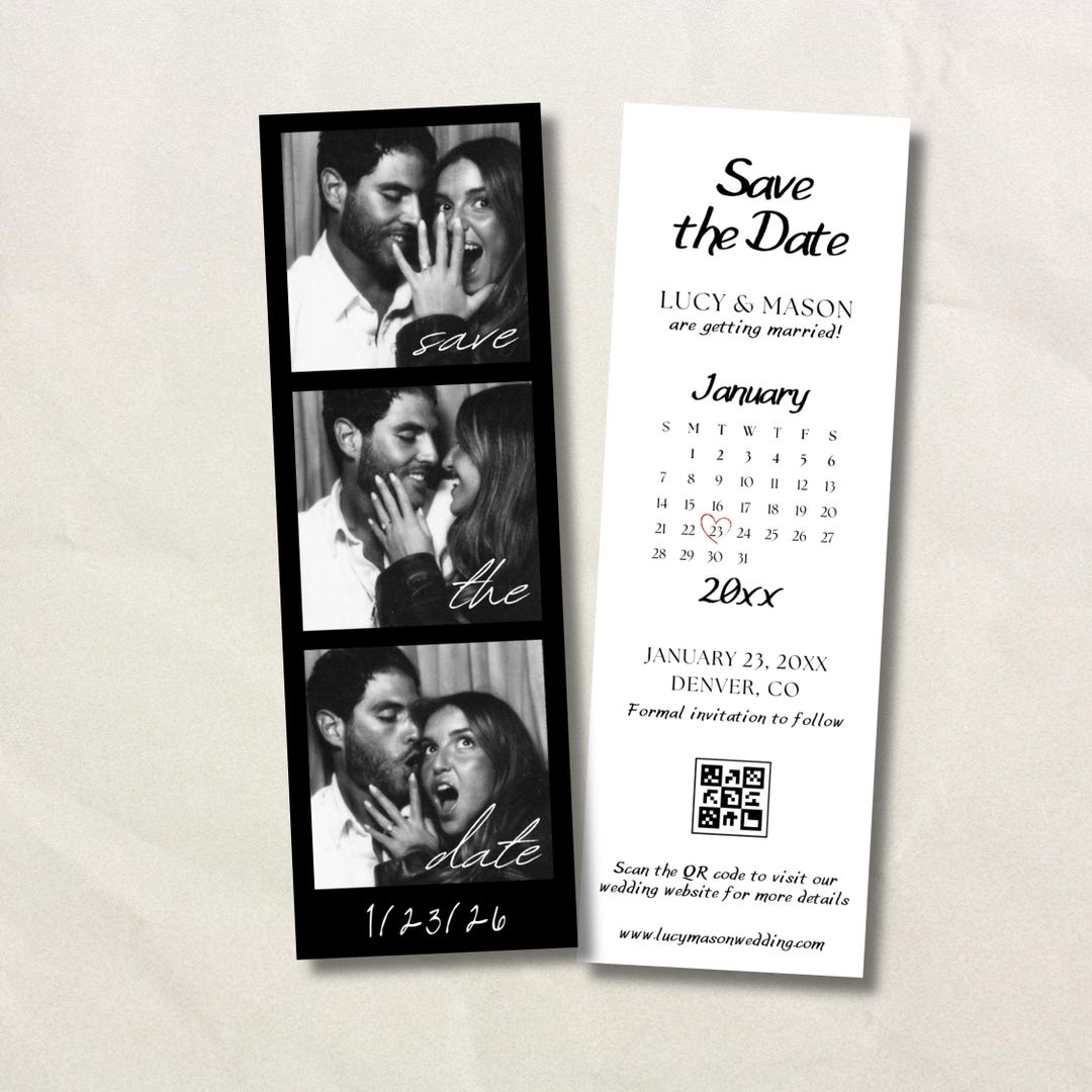 Photo Strip Wedding Save the Date, Photo Booth Save the Date, Photo ...