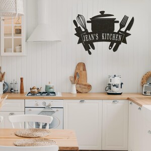 Custom Kitchen Sign, Personalized Metal Wall Art, Rustic Metal Sign for ...