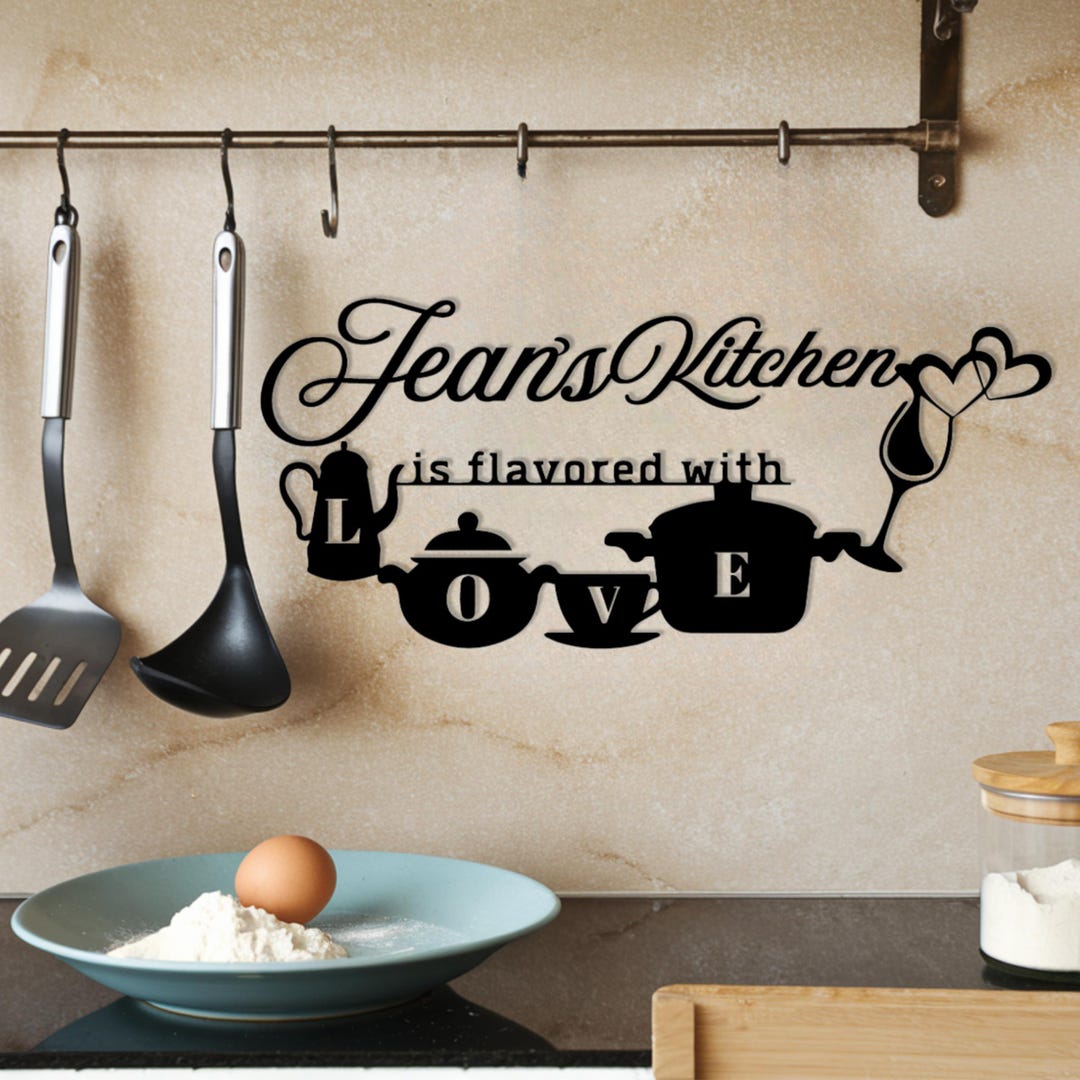 Custom Metal Sign, Personalized Kitchen Wall Decor, Custom Kitchen Wall ...
