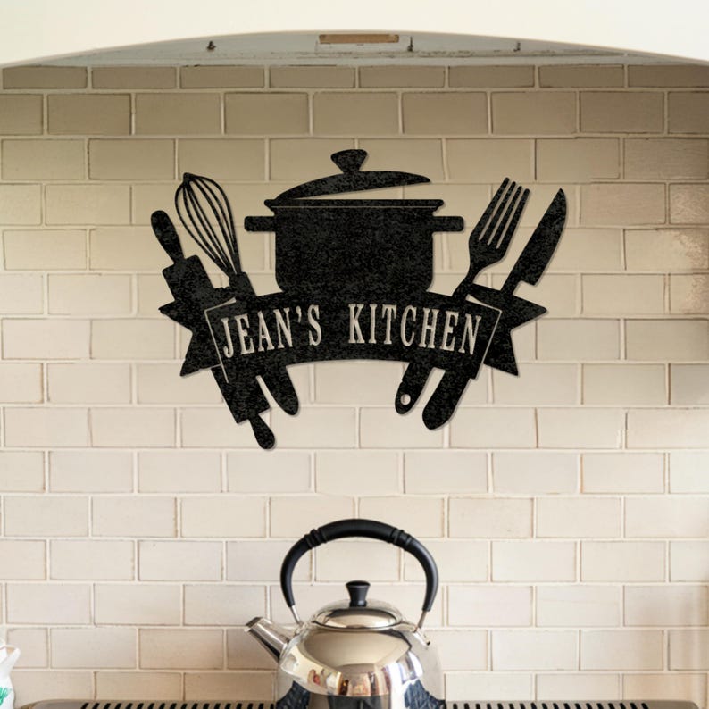 Custom Kitchen Sign, Personalized Metal Wall Art, Rustic Metal Sign for ...